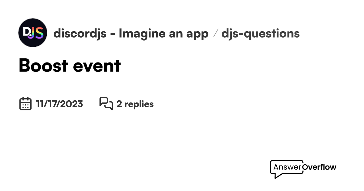 Boost event - discord.js - Imagine an app