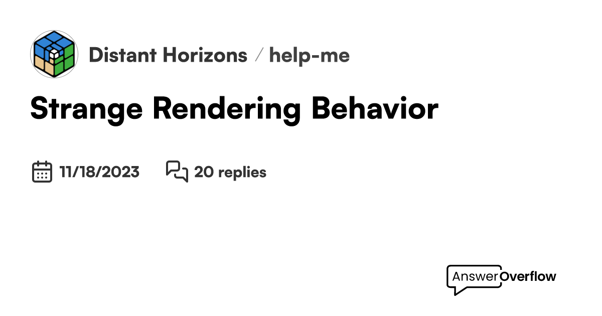 Strange Rendering Behavior - Distant Horizons