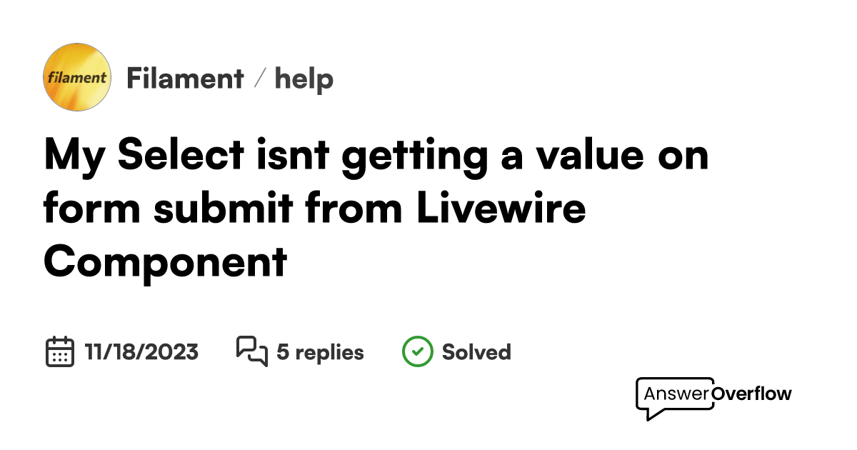 My Select isn't getting a value on form submit from Livewire Component - Filament