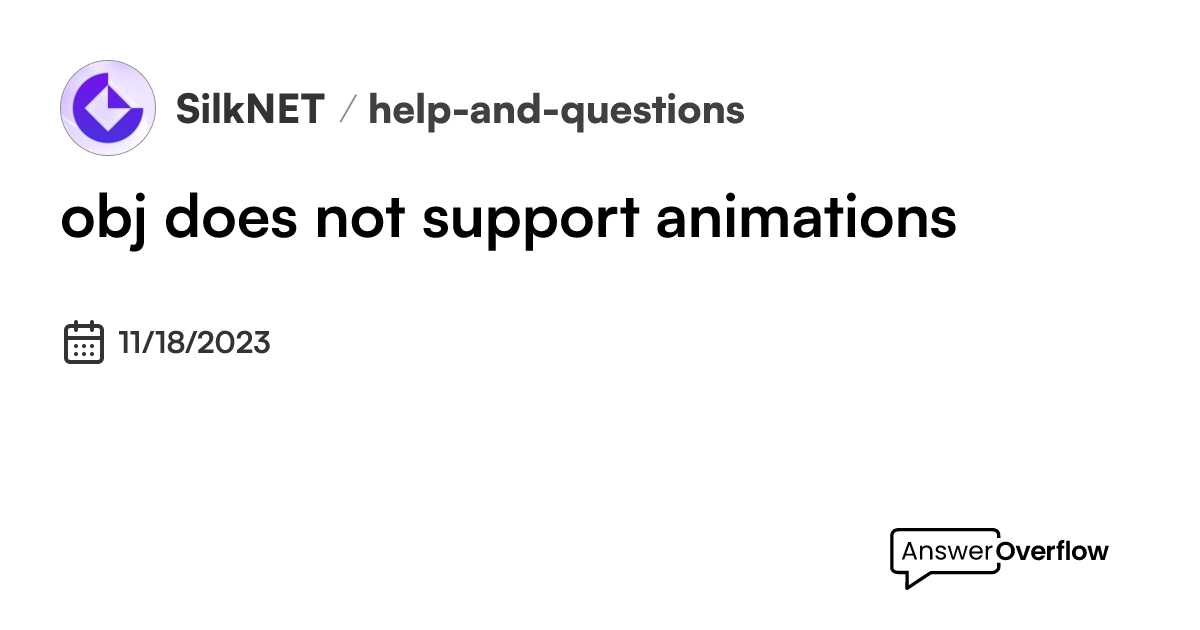 obj does not support animations - Silk.NET