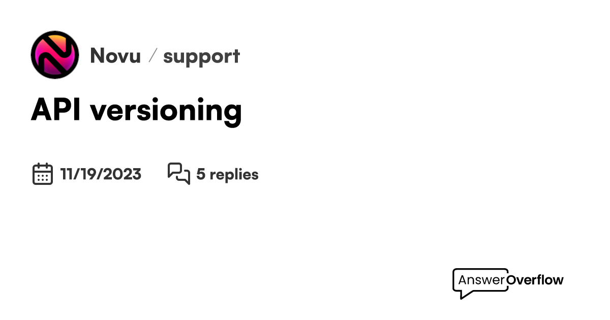 API versioning - Novu