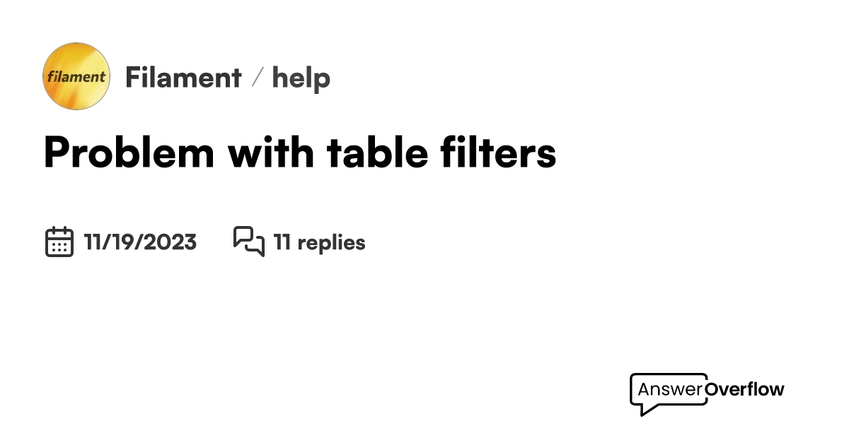 Problem with table filters - Filament