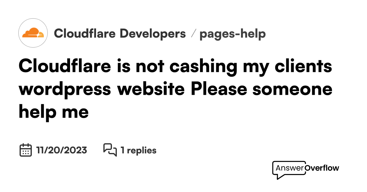 Cloudflare is not cashing my client's wordpress website. Please someone help me. - Cloudflare ...