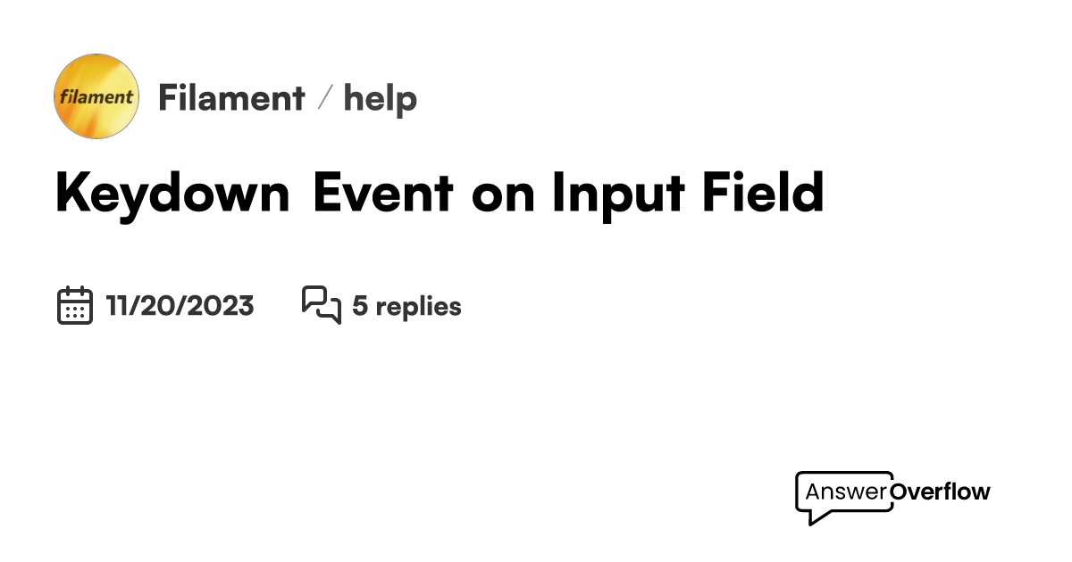Keydown Event on Input Field - Filament