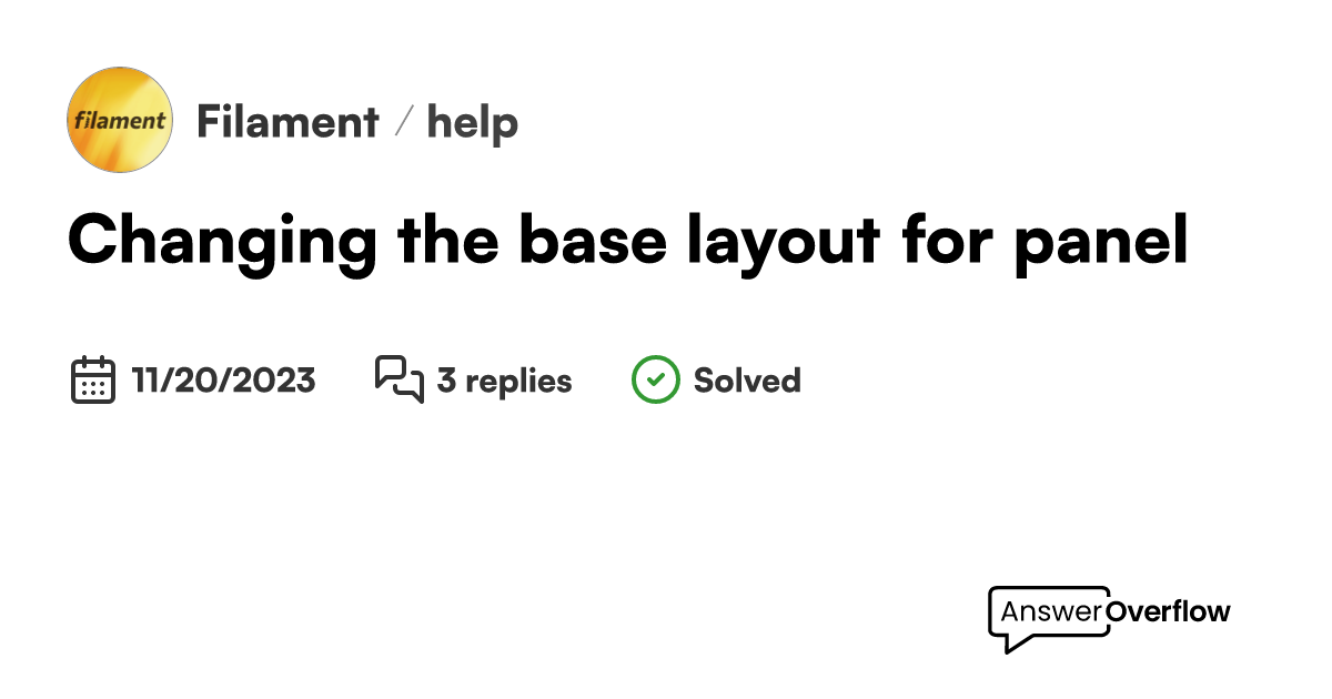 Changing the base layout for panel - Filament