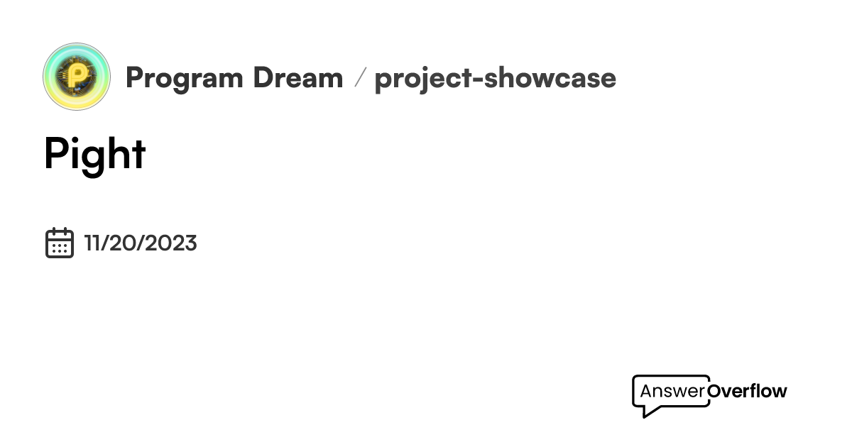 Pight - Program Dream