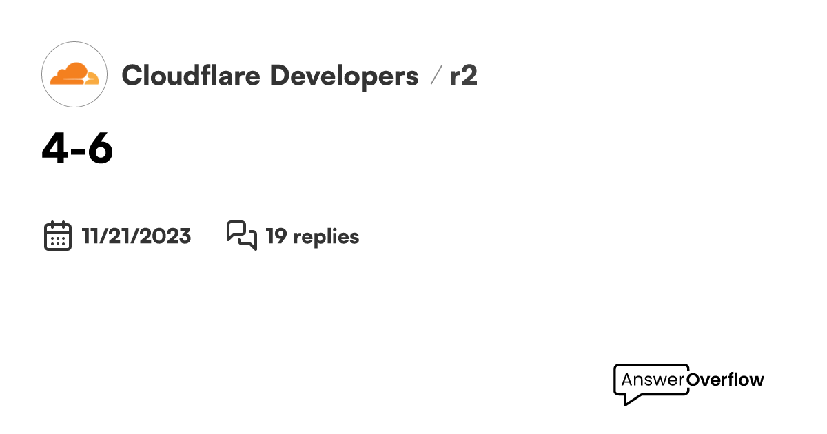 4-6 - Cloudflare Developers