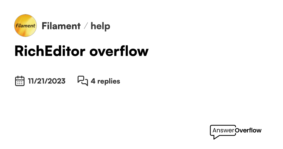 RichEditor overflow - Filament