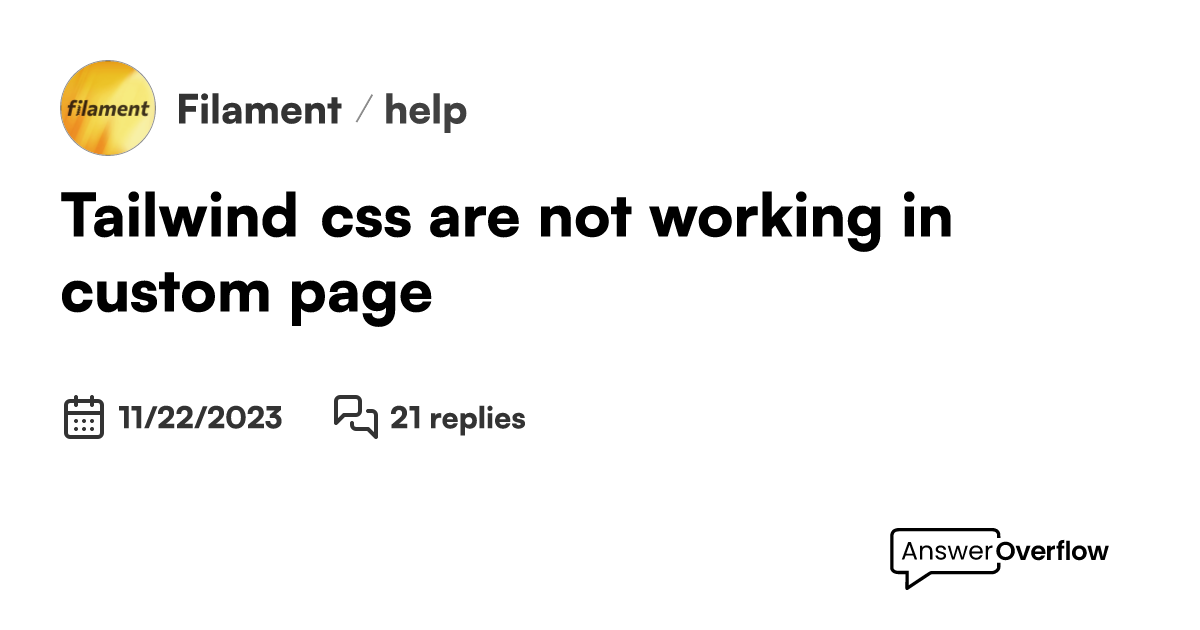 Tailwind css are not working in custom page . - Filament