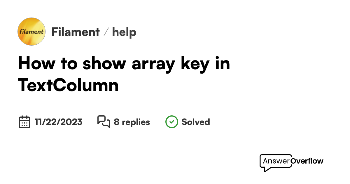 How to show array key in TextColumn - Filament