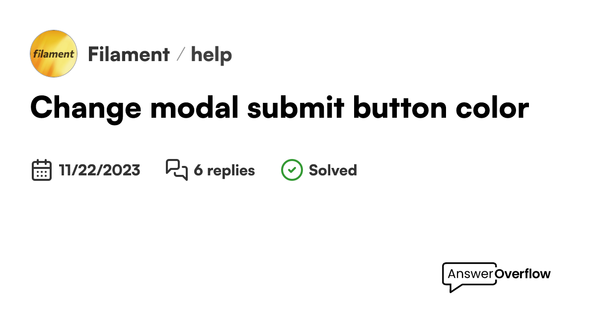 Change modal submit button color - Filament