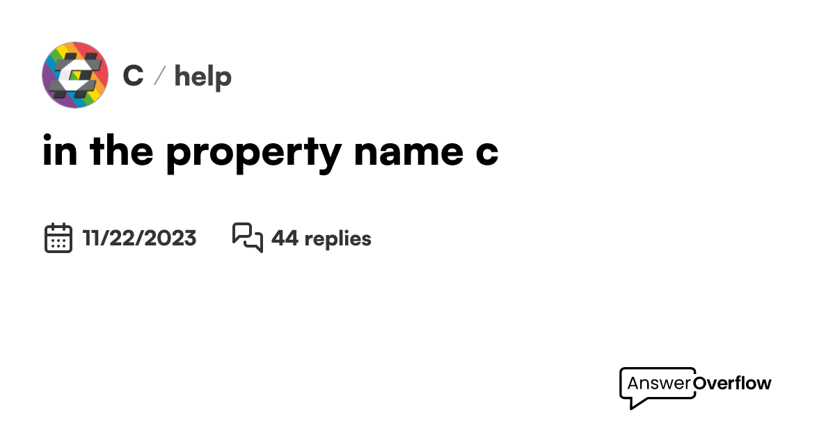 @ in the property name c# - C#