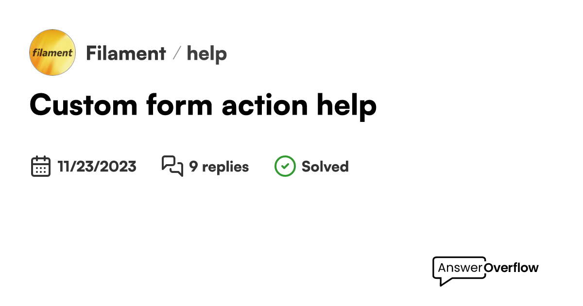Custom form action help - Filament