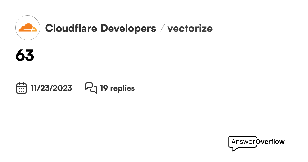 63 - Cloudflare Developers
