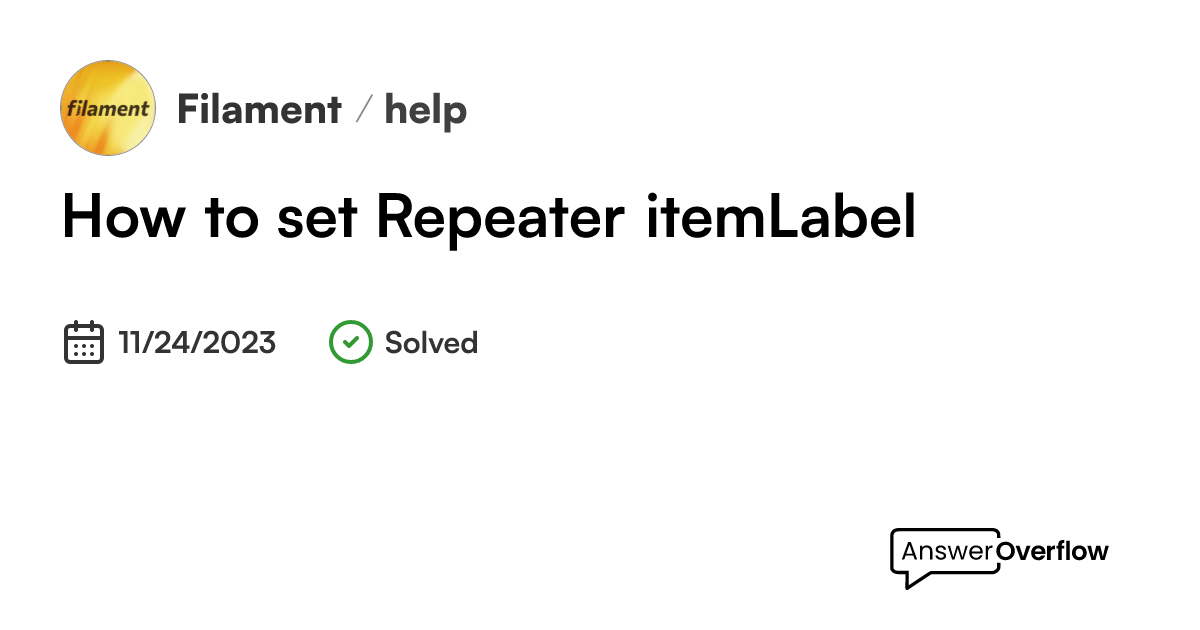 How to "$set" Repeater itemLabel() - Filament