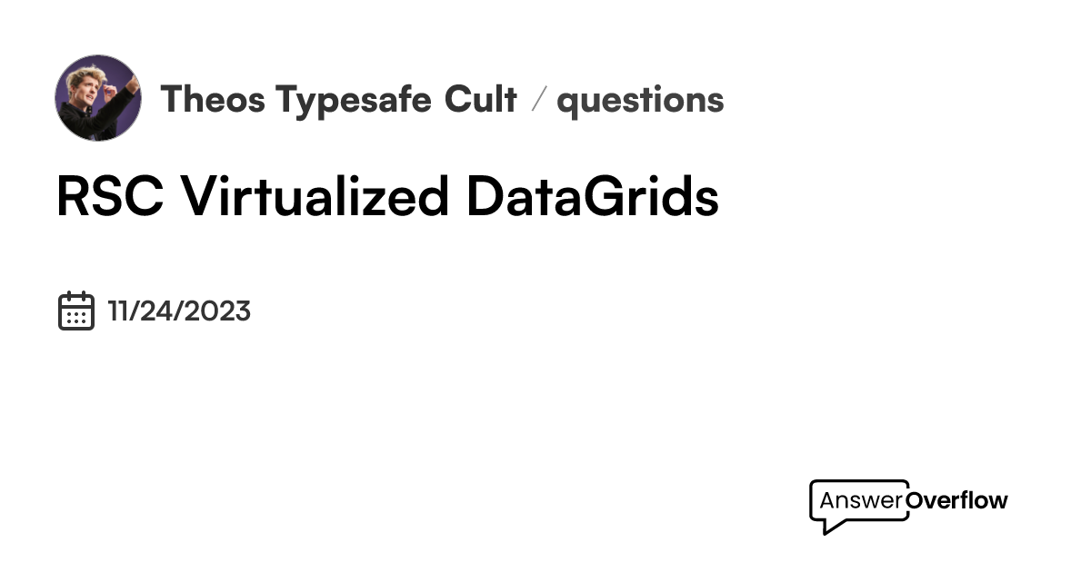 RSC Virtualized DataGrids - Theo's Typesafe Cult