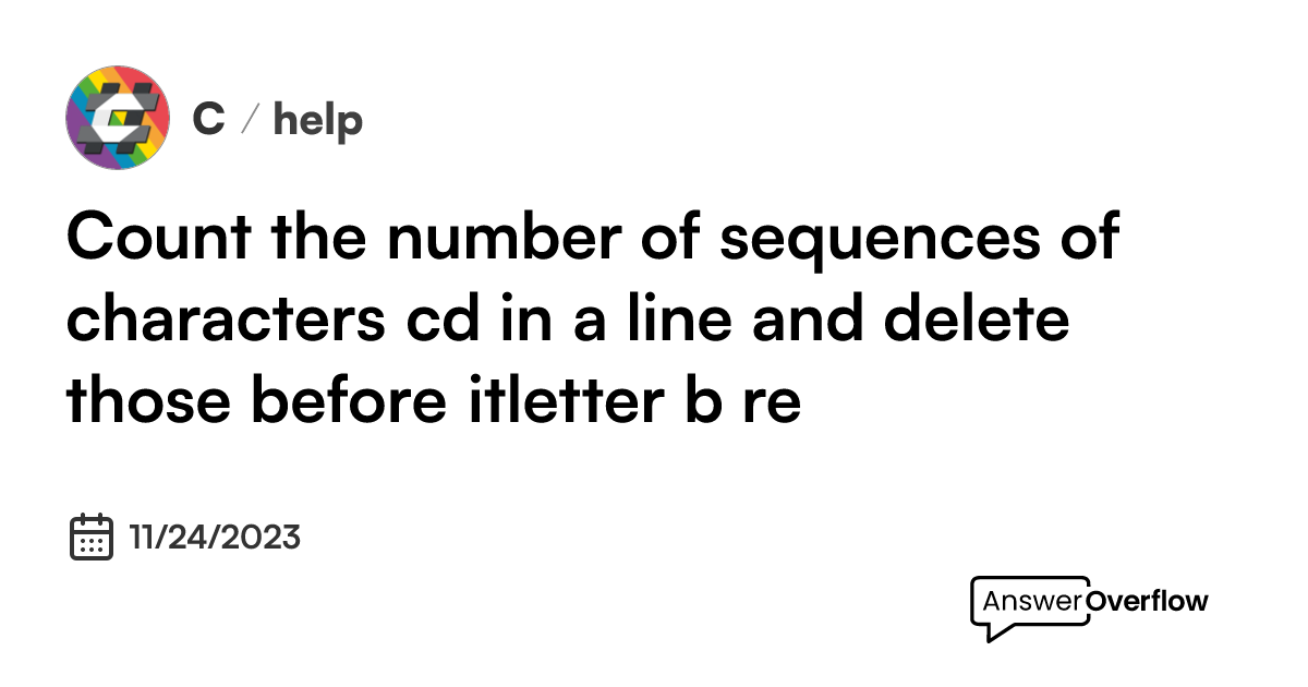 Count the number of sequences of characters "cd" in a line and delete ...