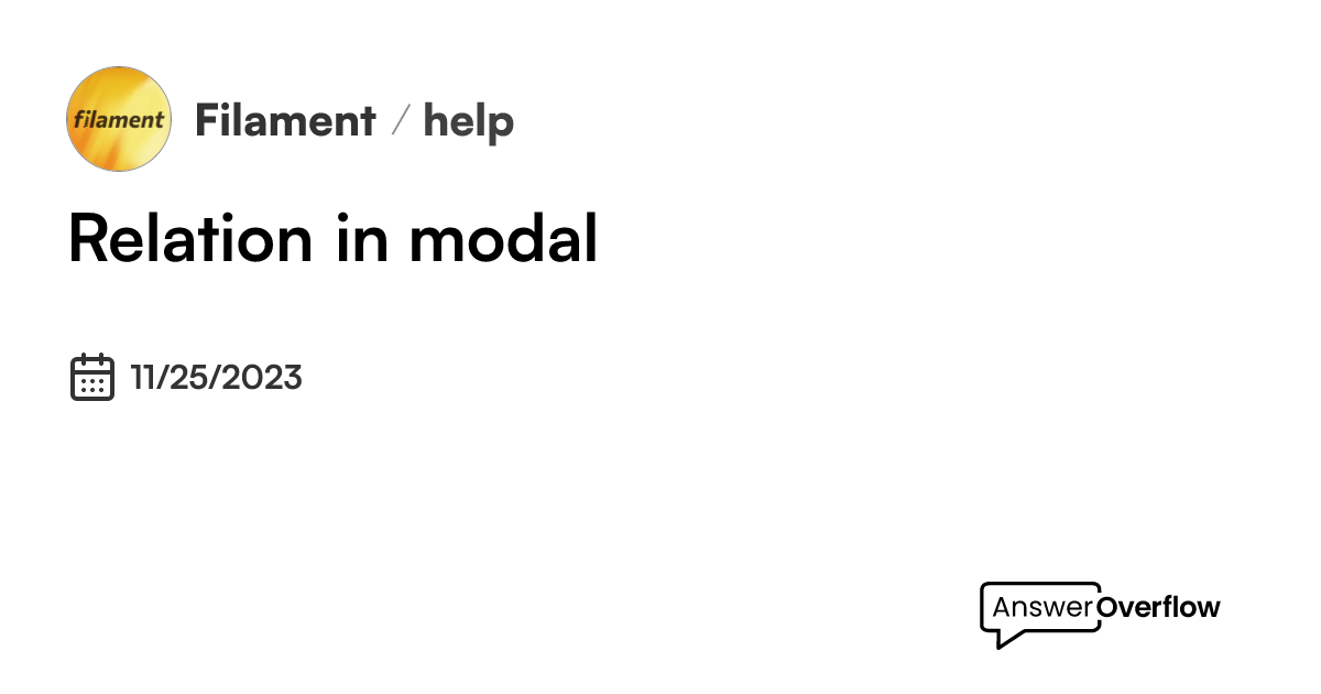 Relation in modal - Filament