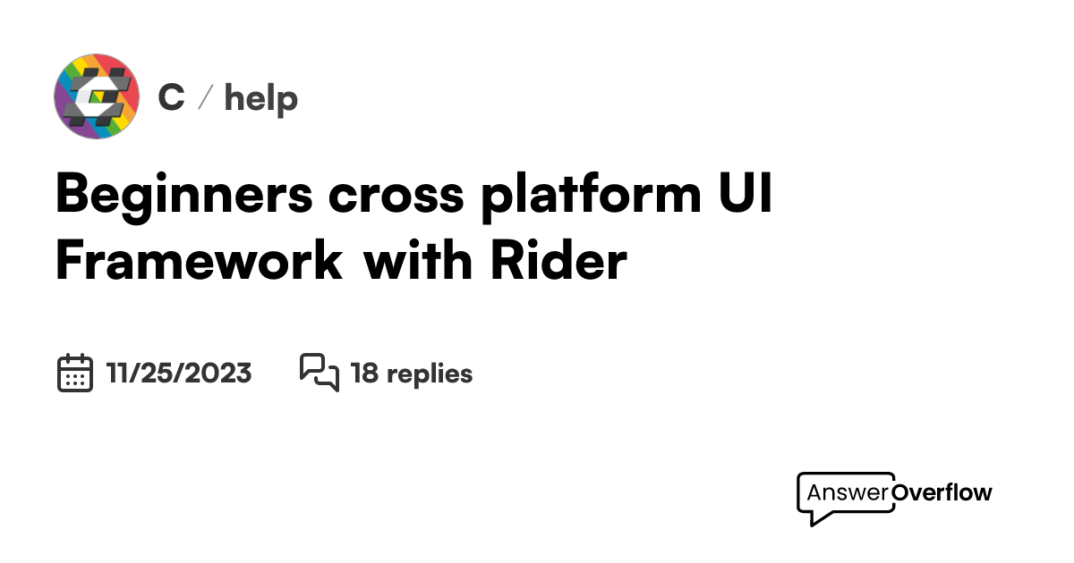 Beginners cross platform UI Framework with Rider - C#