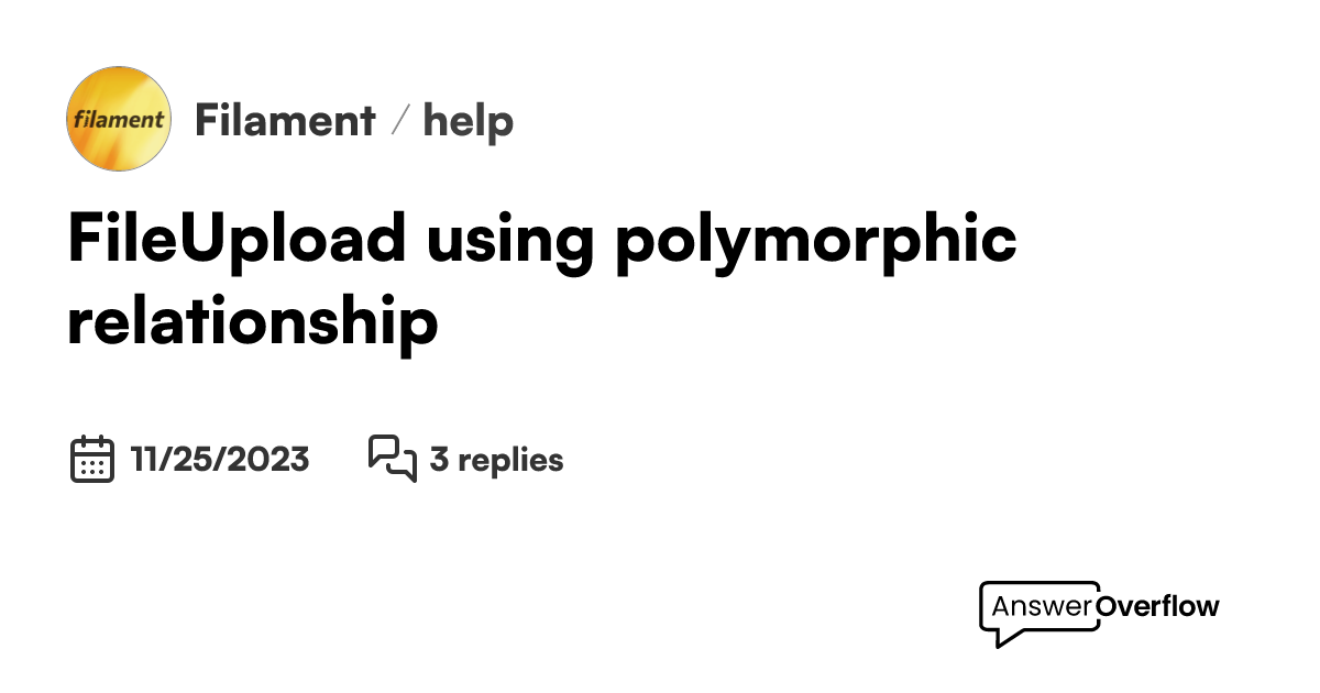 FileUpload using polymorphic relationship - Filament
