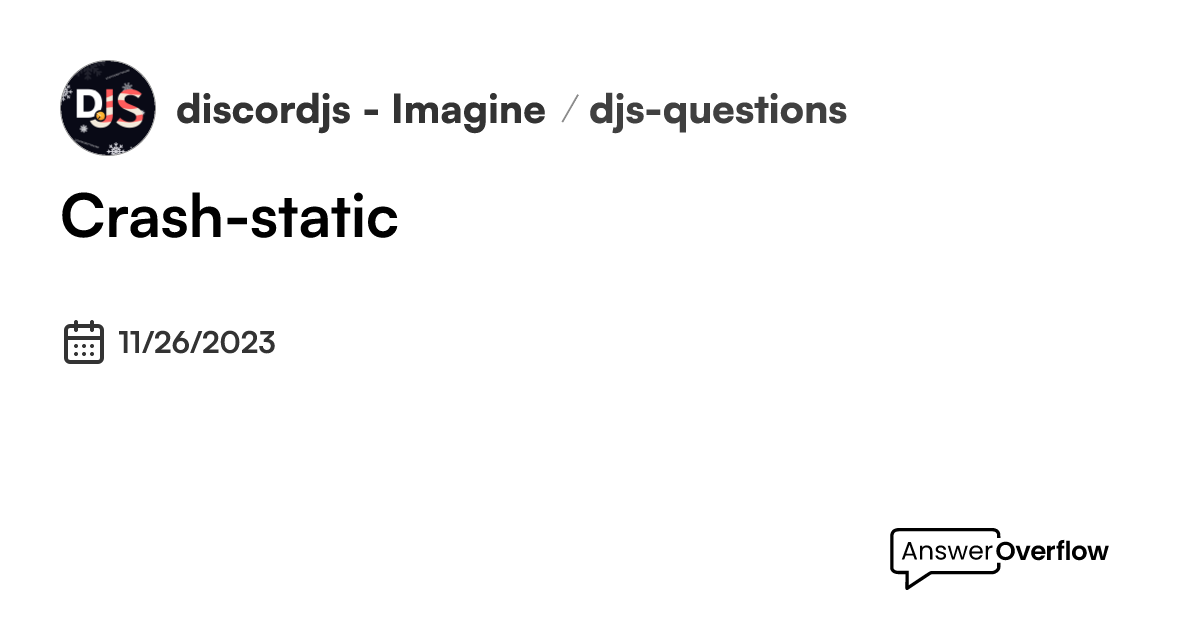 Crash-"static {" - discord.js - Imagine an app