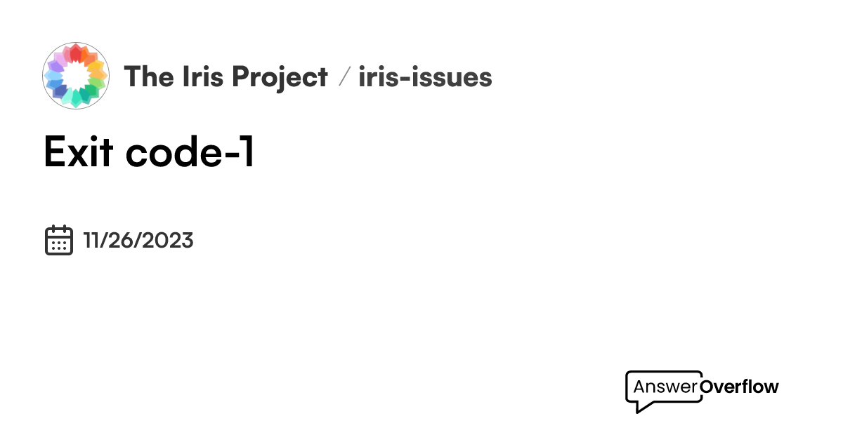 Exit code-1 - The Iris Project