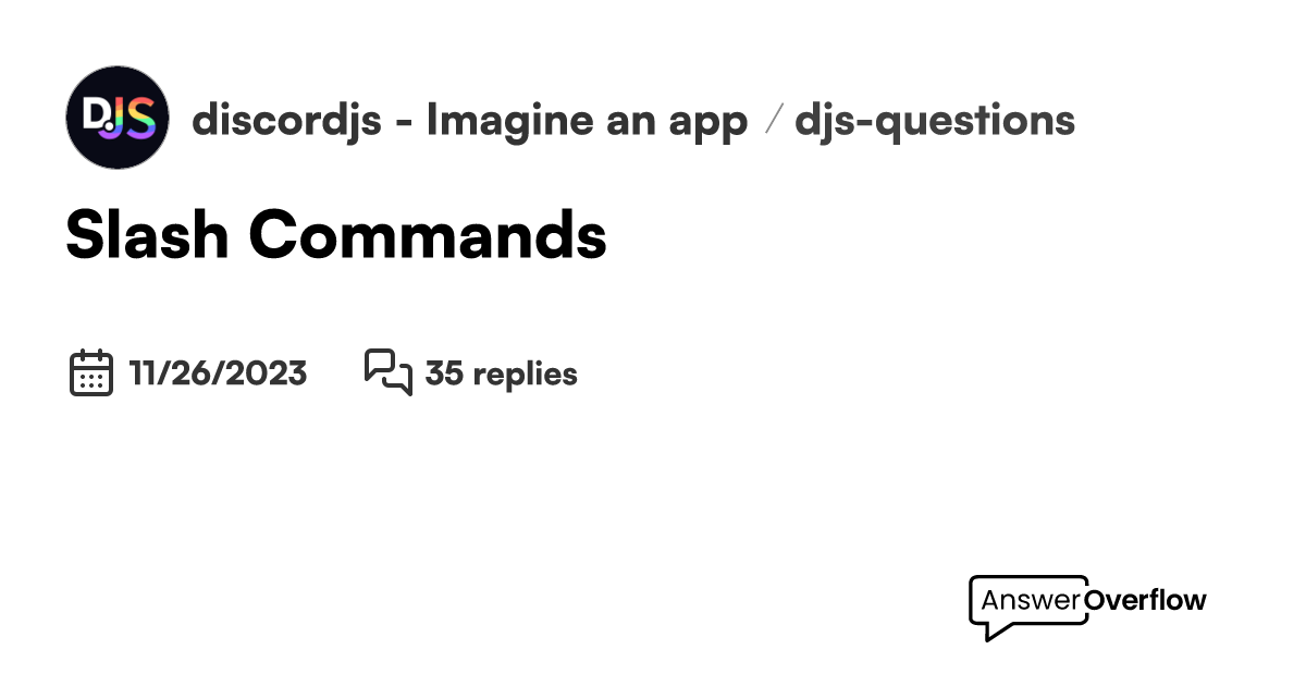 Slash Commands - discord.js - Imagine an app