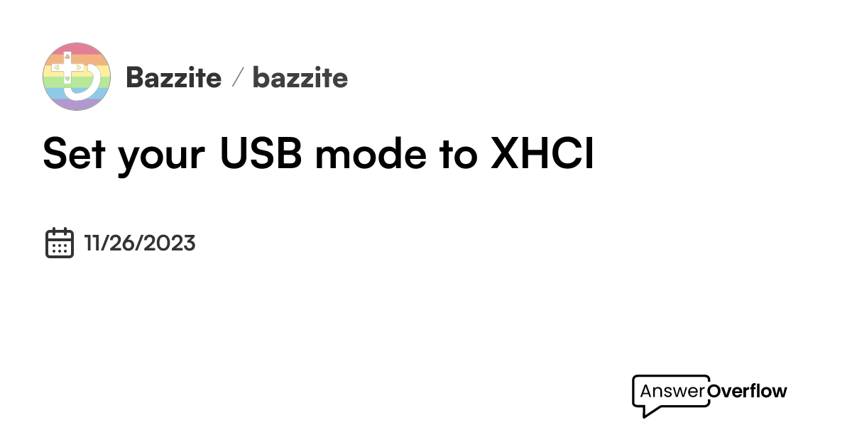 Set your USB mode to XHCI - Universal Blue