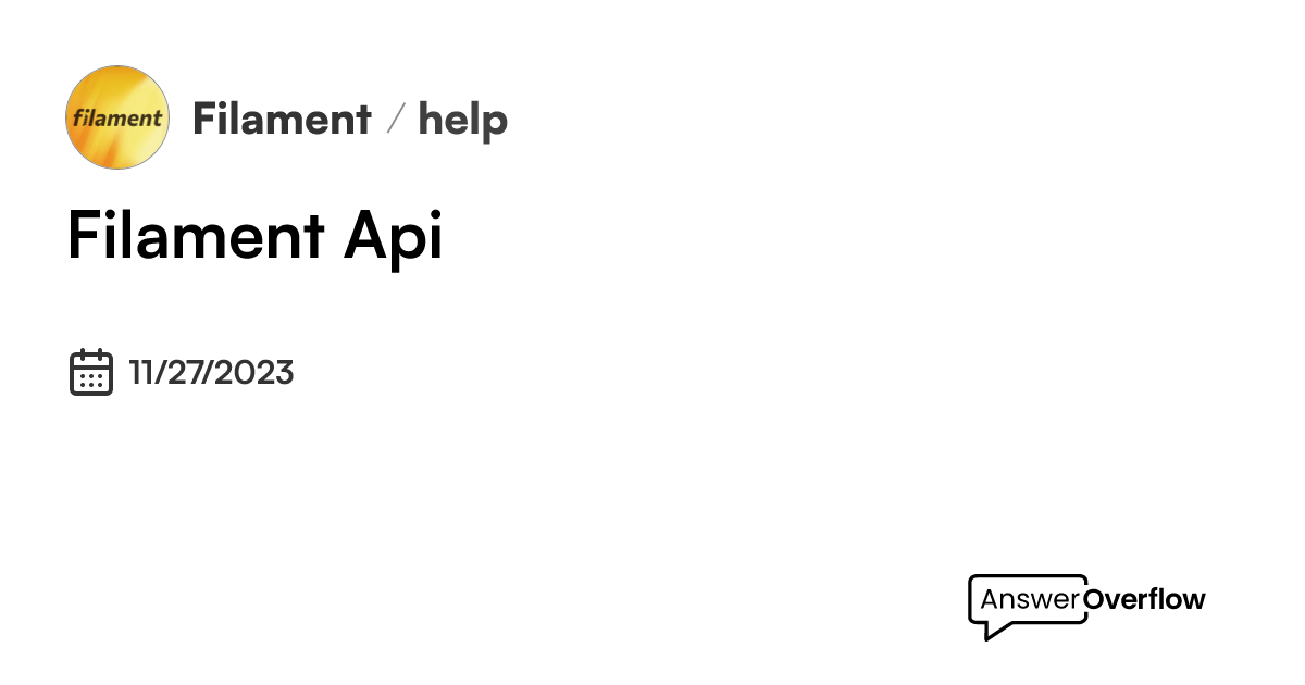Filament Api - Filament