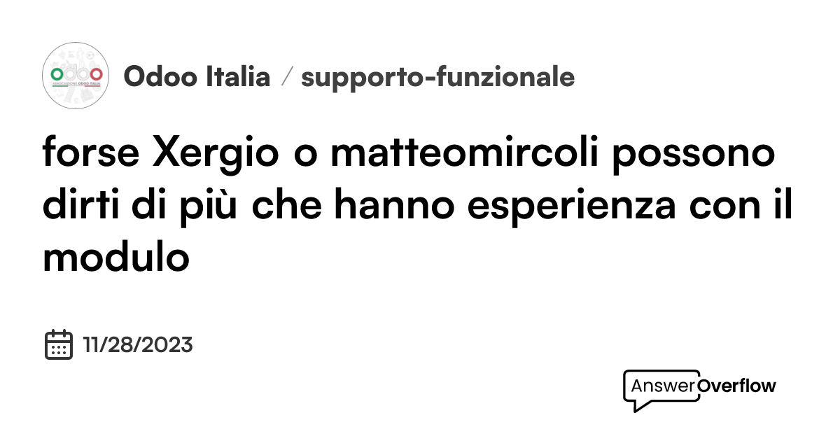 forse @Xergio o @matteomircoli possono dirti di più che hanno ...