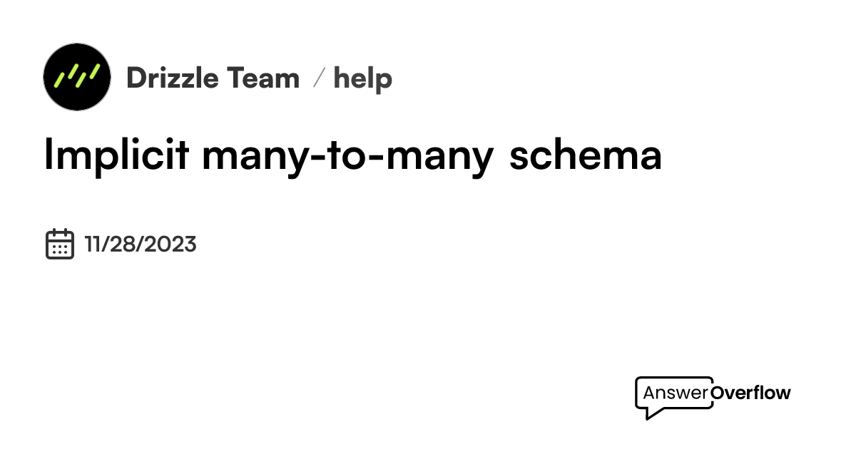 Implicit many-to-many schema - Drizzle Team