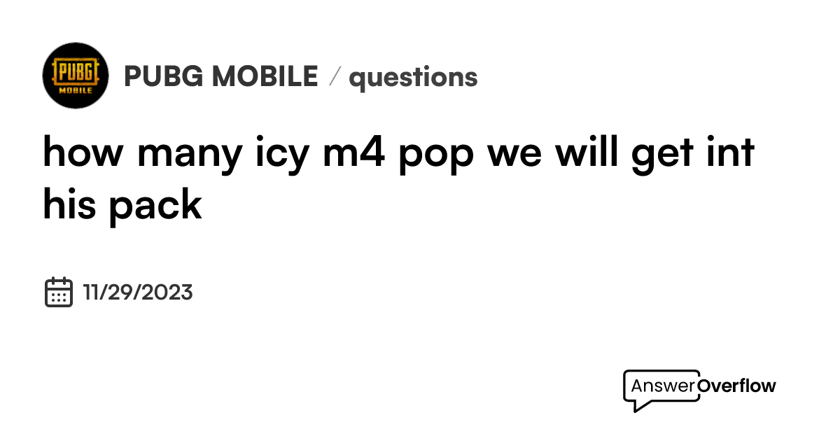 how many icy m4 pop we will get int his pack? - PUBG MOBILE