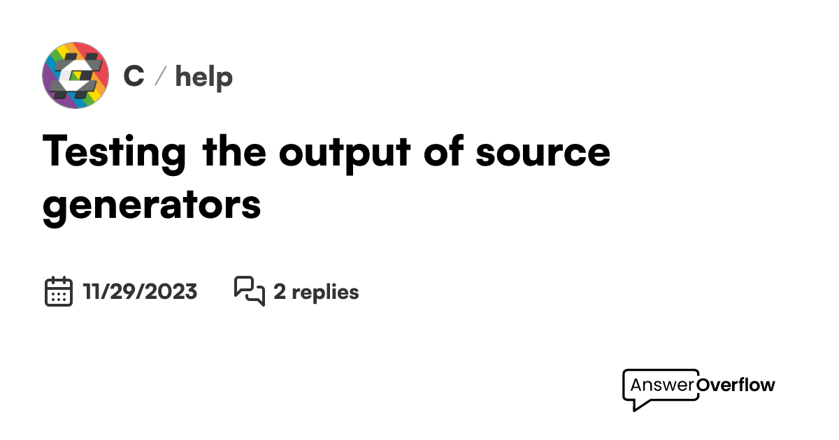 Testing the output of source generators - C#