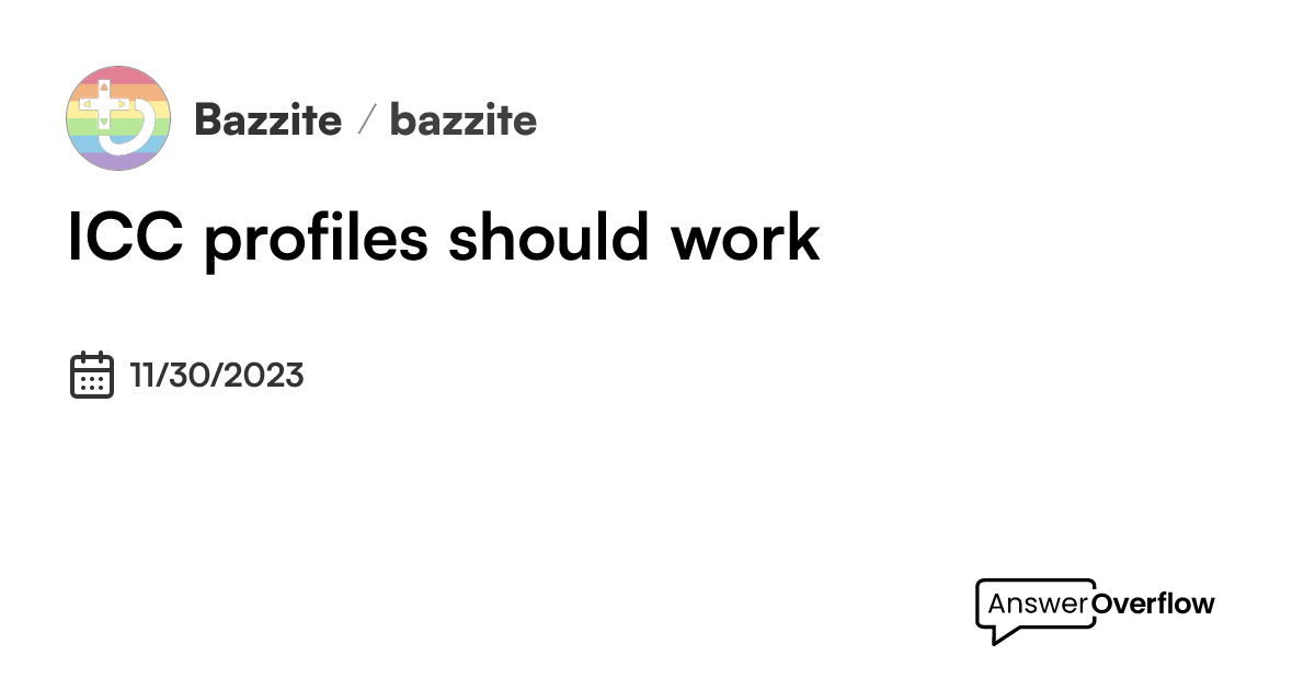 ICC profiles should work - Universal Blue