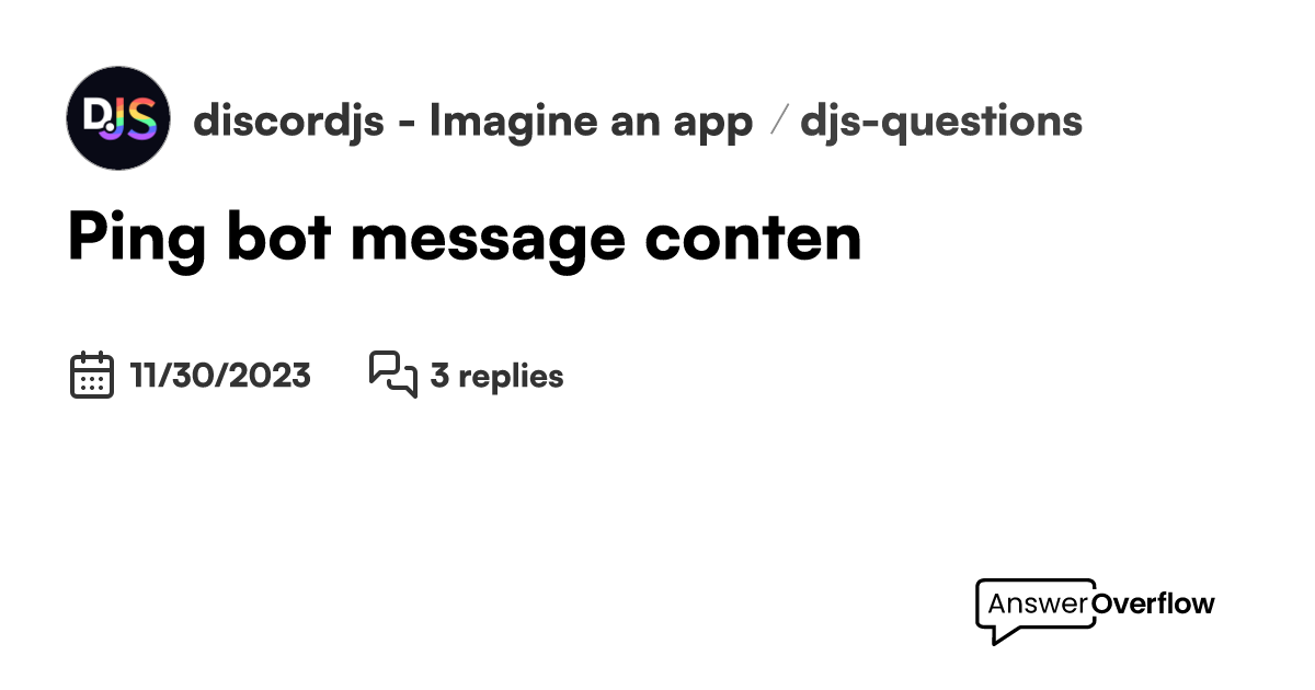 Ping bot message conten - discord.js - Imagine an app