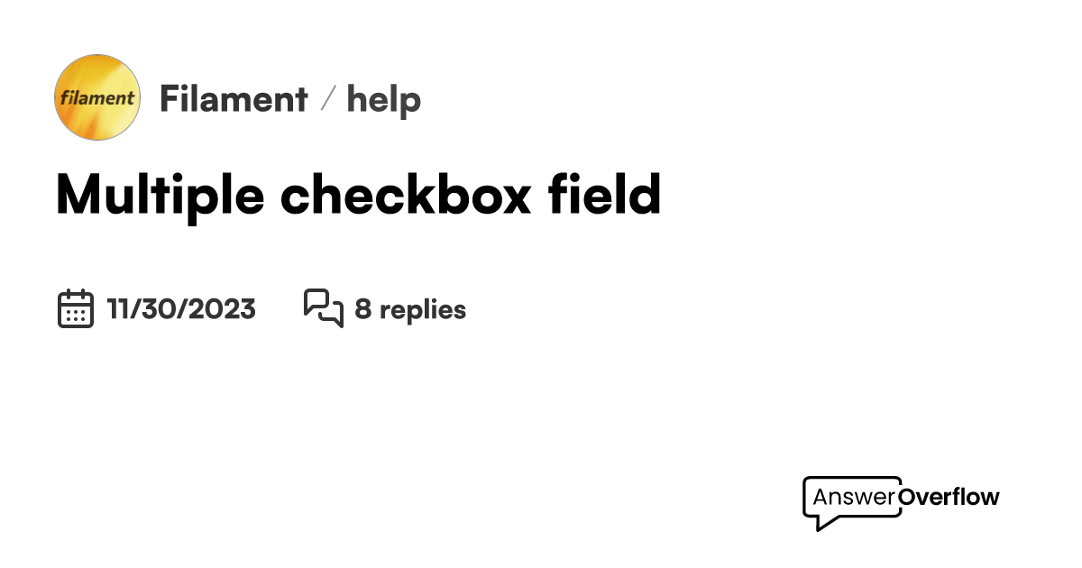 Multiple checkbox field - Filament