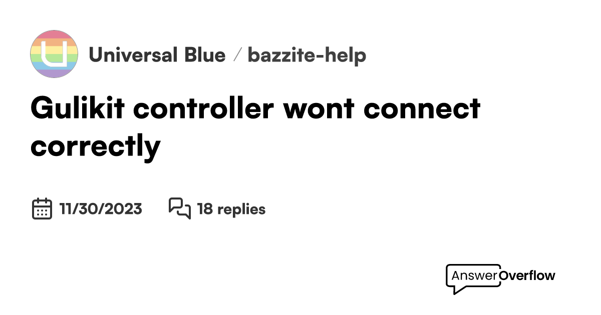 Gulikit controller won't connect correctly - Universal Blue