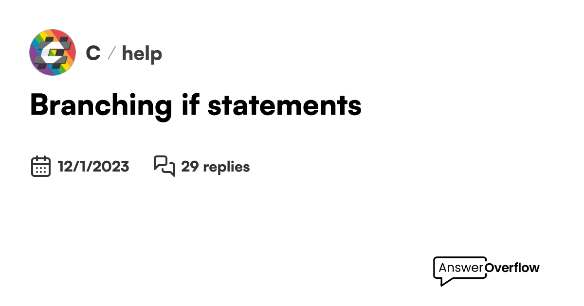 Branching if statements - C#