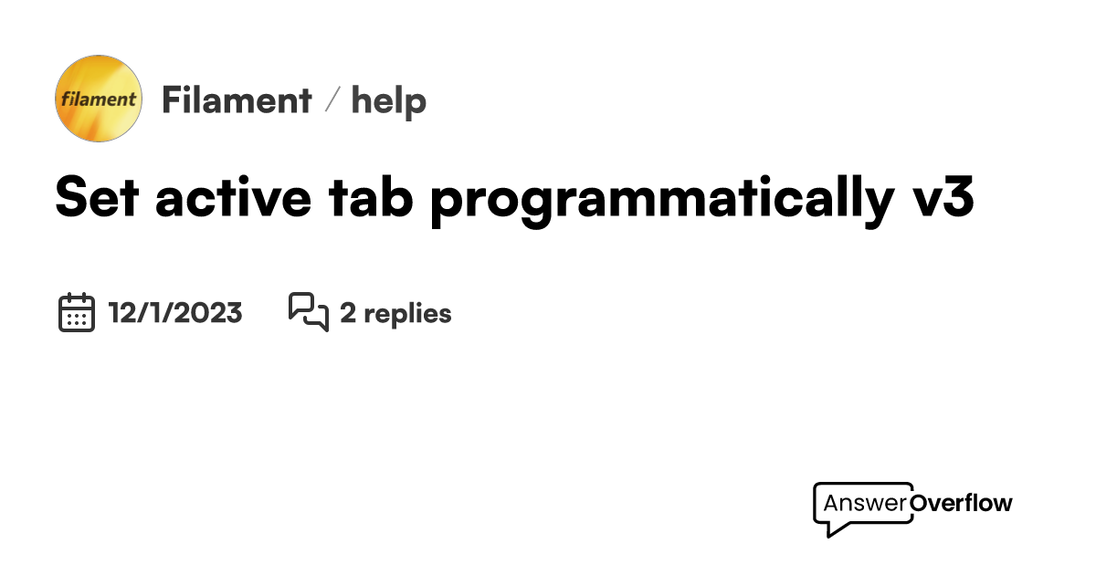Set active tab programmatically (v3) - Filament