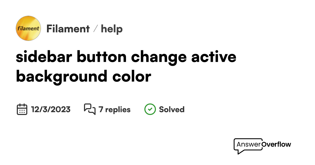 sidebar button change active background color - Filament