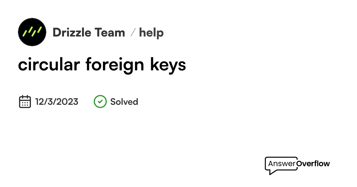 circular foreign keys - Drizzle Team
