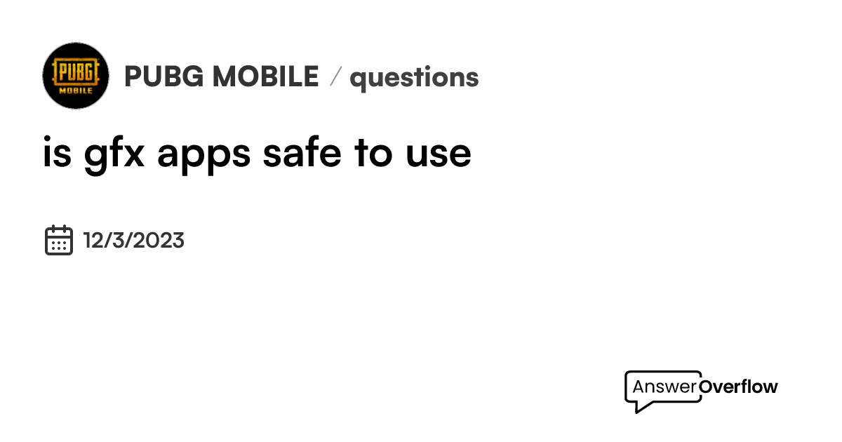 is gfx apps safe to use? - PUBG MOBILE