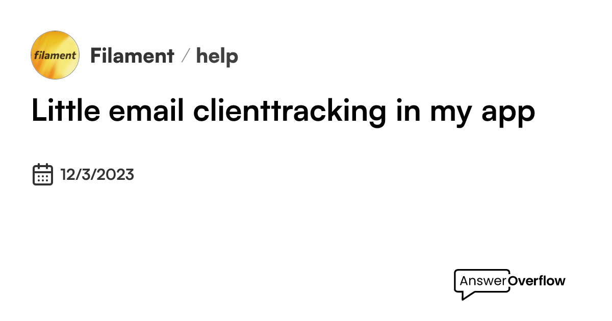 Little email client/tracking in my app - Filament