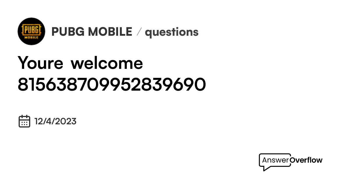 You're welcome, @Sanya! - PUBG MOBILE