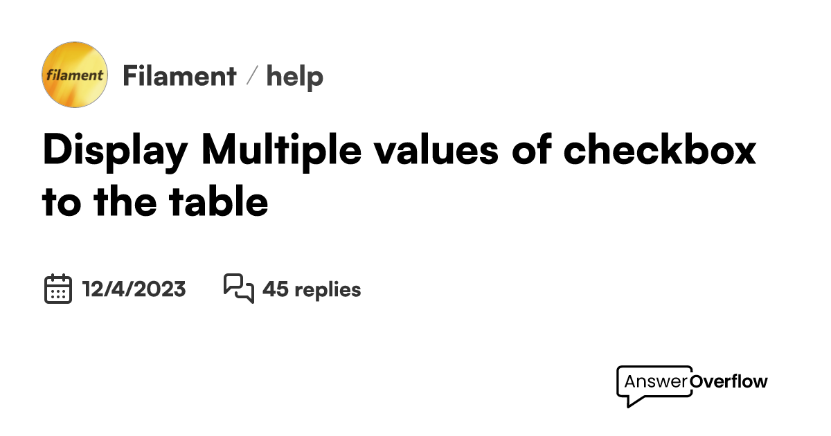 Display Multiple values of checkbox to the table. - Filament
