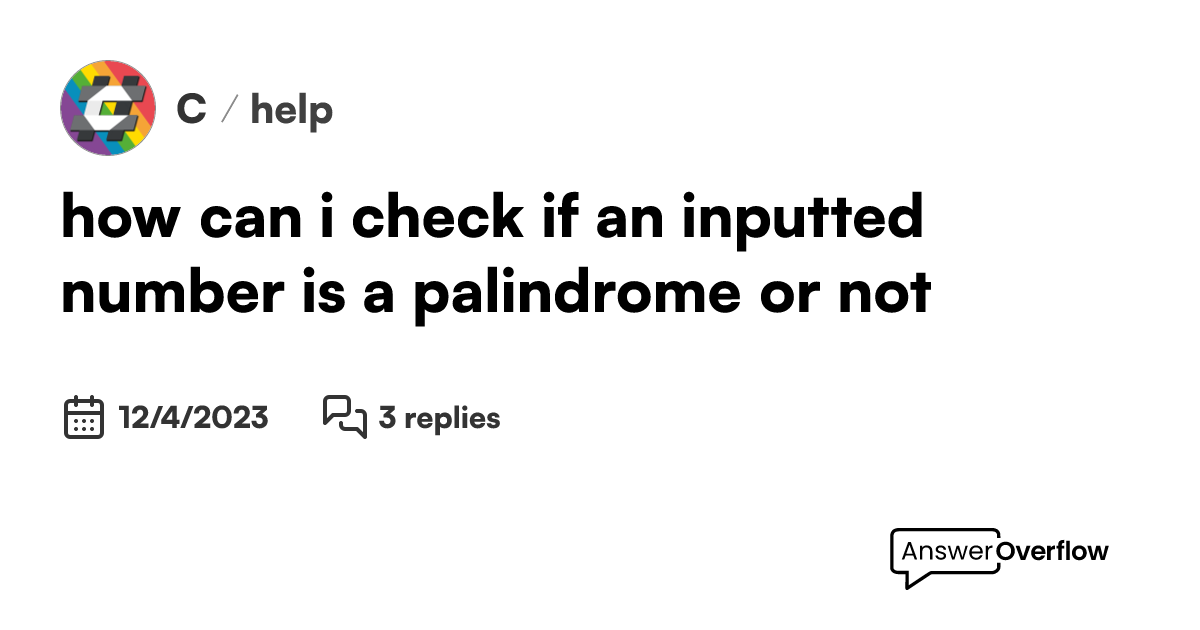 how can i check if an inputted number is a palindrome or not? - C#