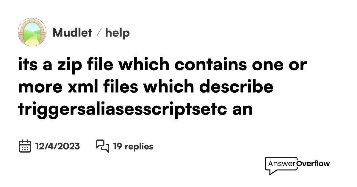 Its A Zip File Which Contains One Or More Xml Files Which Describe Triggersaliasesscriptsetc
