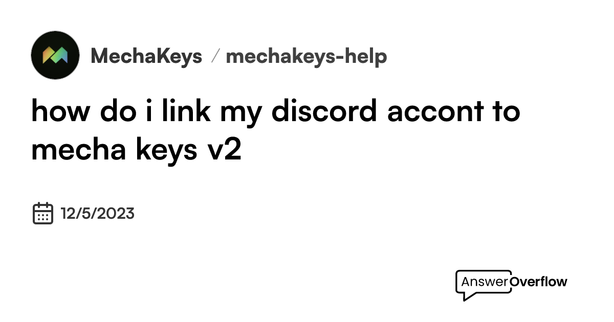 how do i link my discord accont to mecha keys v2? - MechaKeys