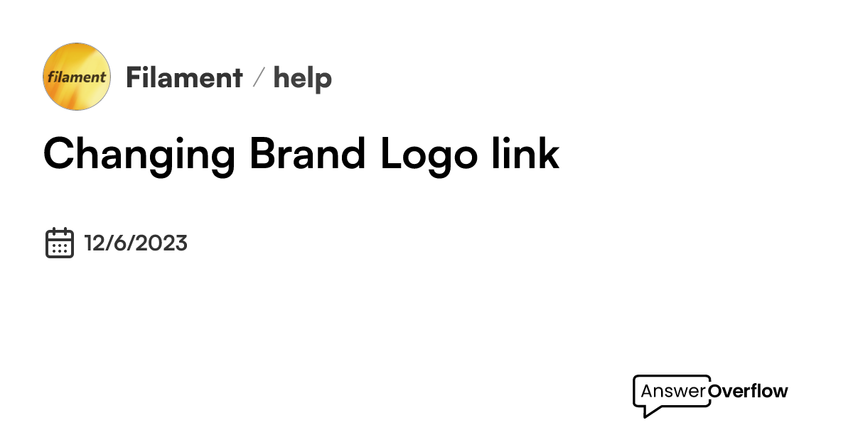 Changing Brand Logo link - Filament