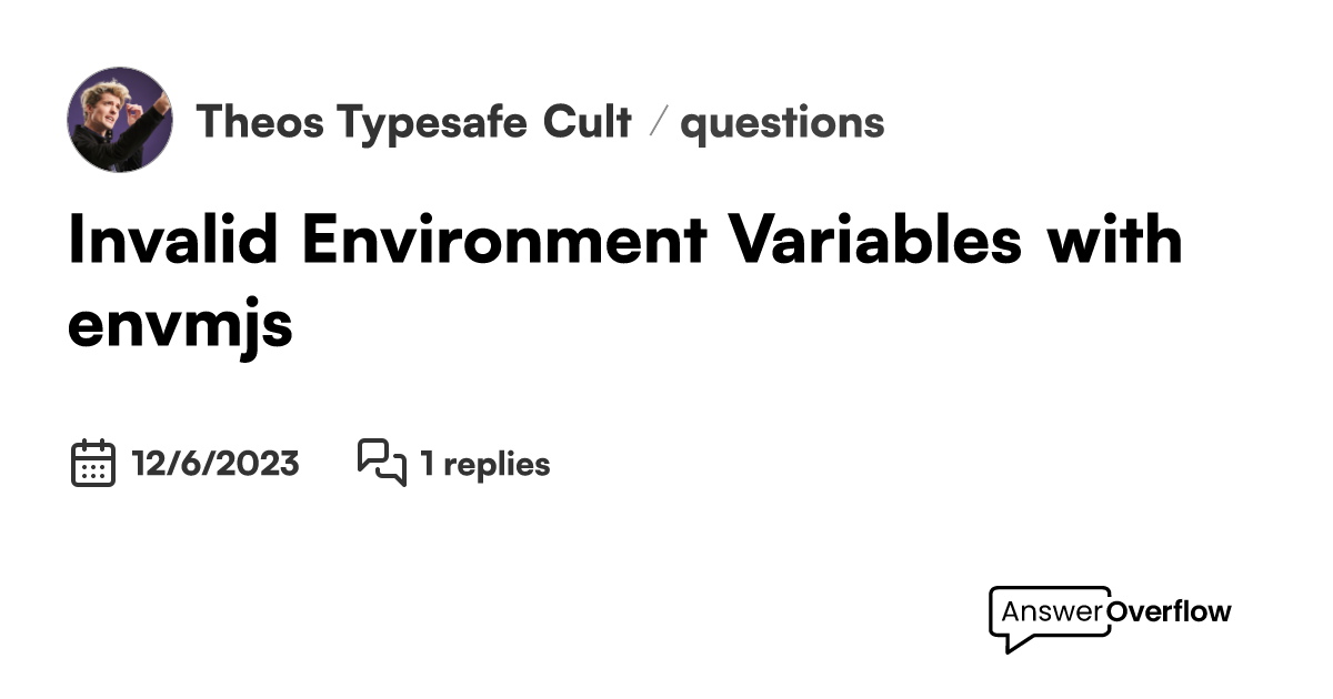 Invalid Environment Variables With Envmjs Theos Typesafe Cult